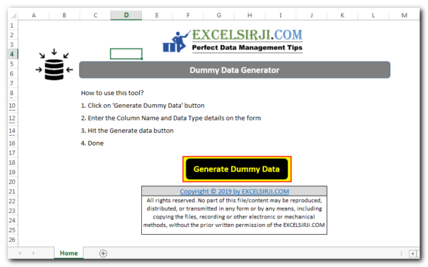 ExcelSirJi | Dummy Data Generator Tool ExcelSirJi | Dummy Data Generator Tool