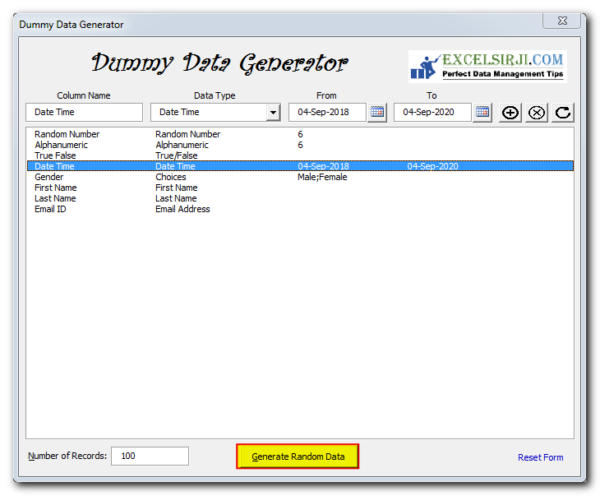 ExcelSirJi | Dummy Data Generator Tool ExcelSirJi | Dummy Data Generator Tool